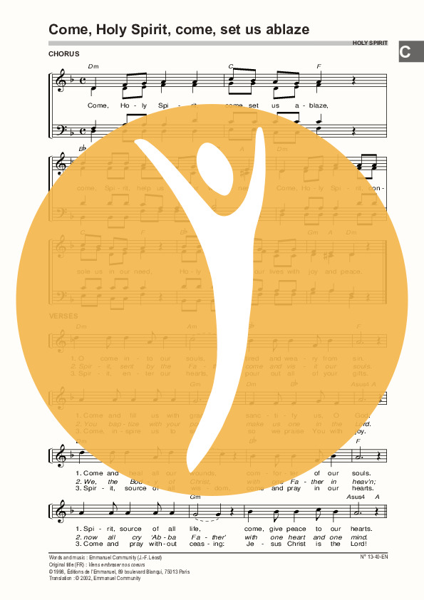 Come, Holy Spirit, come, set us ablaze [PARTIEV] - La boutique ...