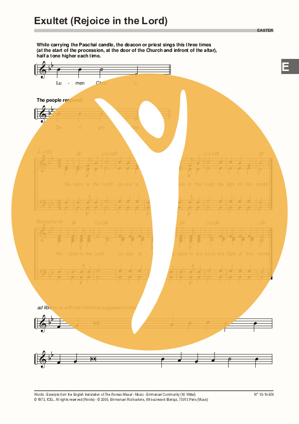 Exultet (Rejoice in the Lord) [PARTIEV] - La boutique numérique ...